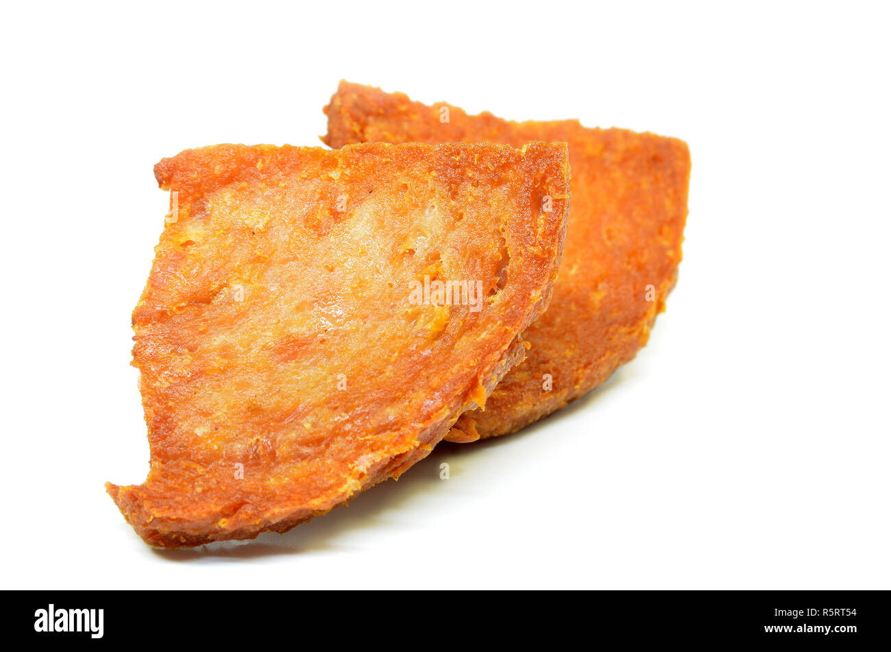 Pan fried slices of luncheon meat Stock Photo - Alamy