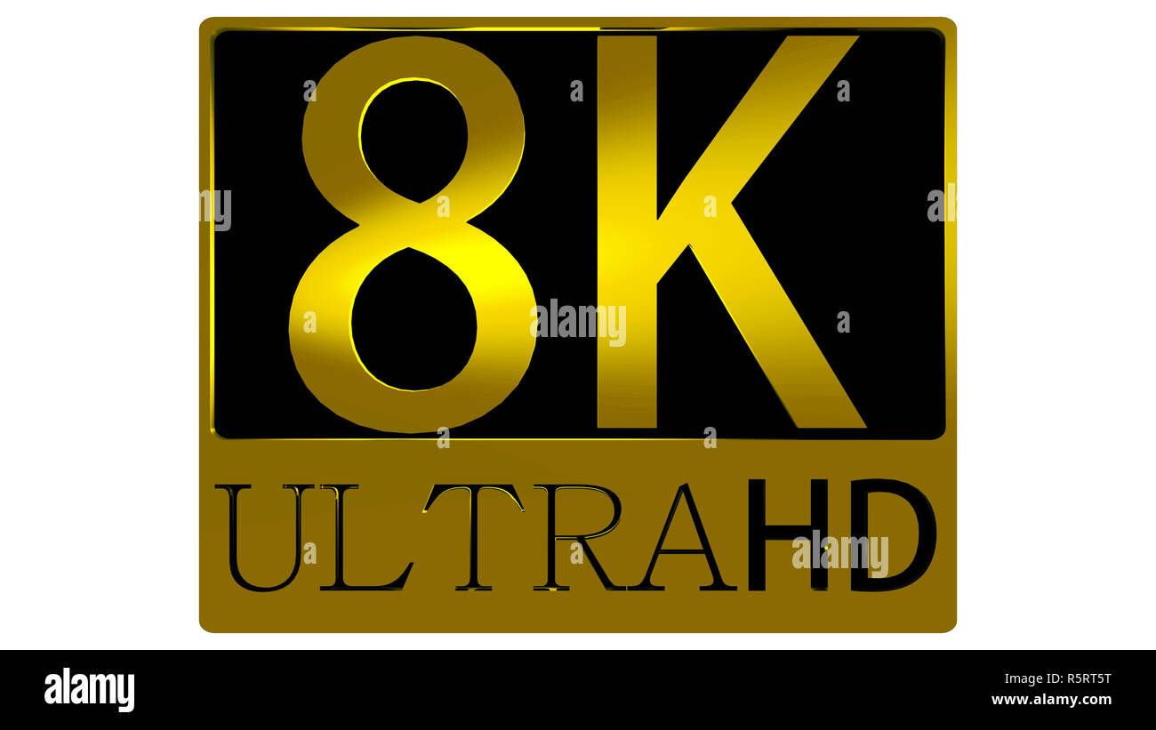 3d rendering of nice view of Ultra HD 8K ICON Stock Photo - Alamy