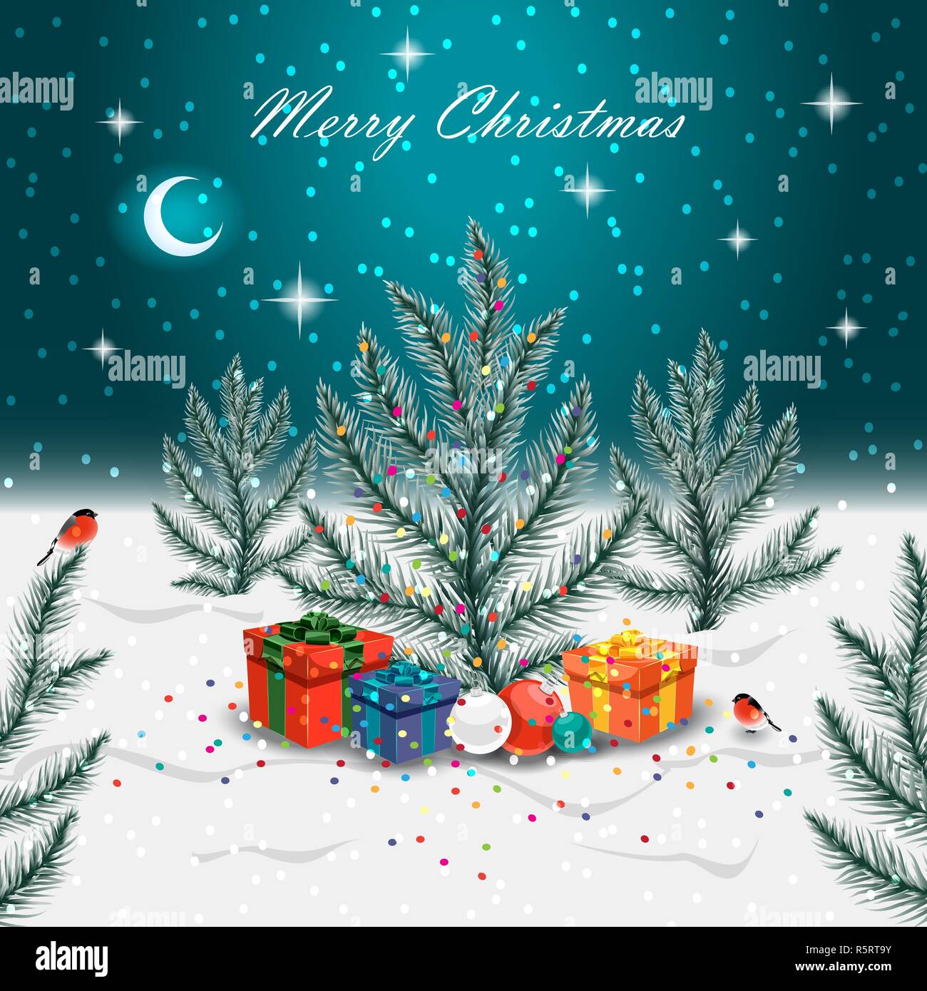 Christmas tree eve gifts Stock Vector Images - Alamy