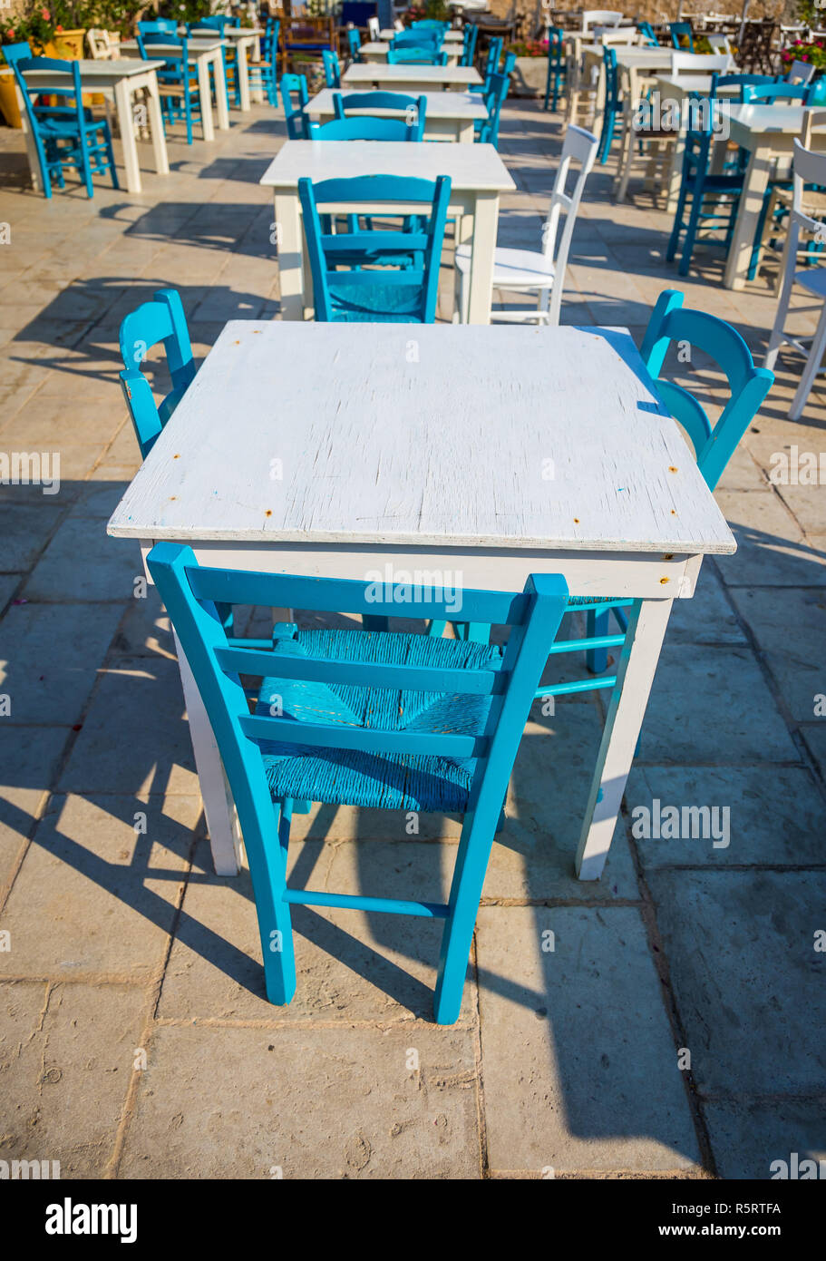 Tables in a traditional Italian Restaurant in Sicily Stock Photo - Alamy