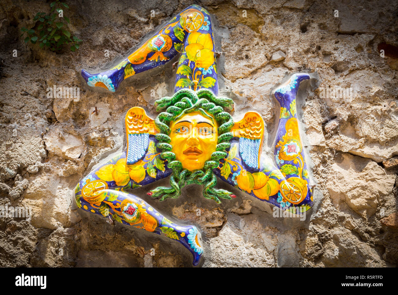 The three-legged symbol of Sicily: Trinacria Stock Photo - Alamy