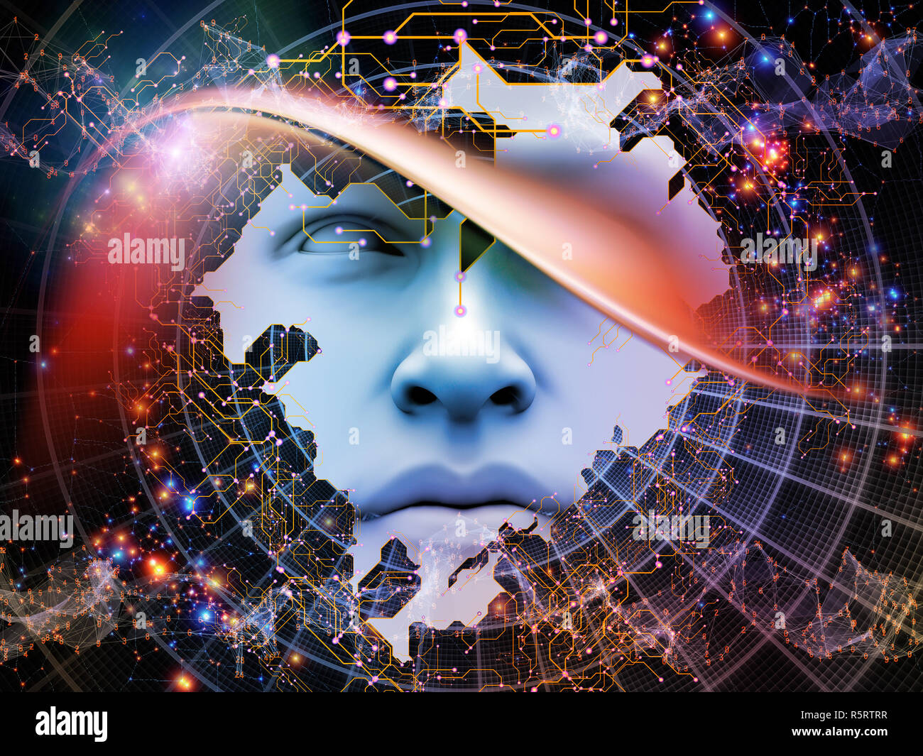 Human brain model digital interface hi-res stock photography and images ...