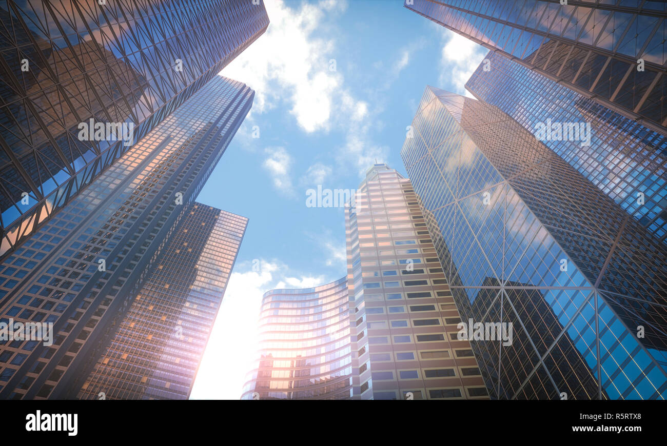Modern Buildings Perspective View Stock Photo - Alamy