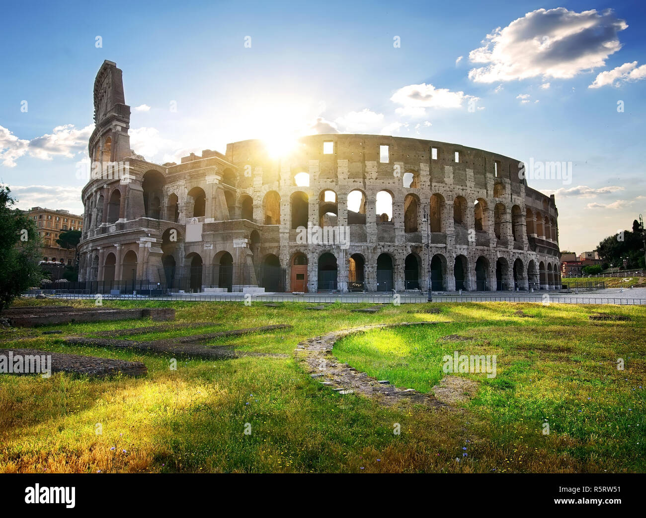 Ruins of great colosseum Stock Photo - Alamy