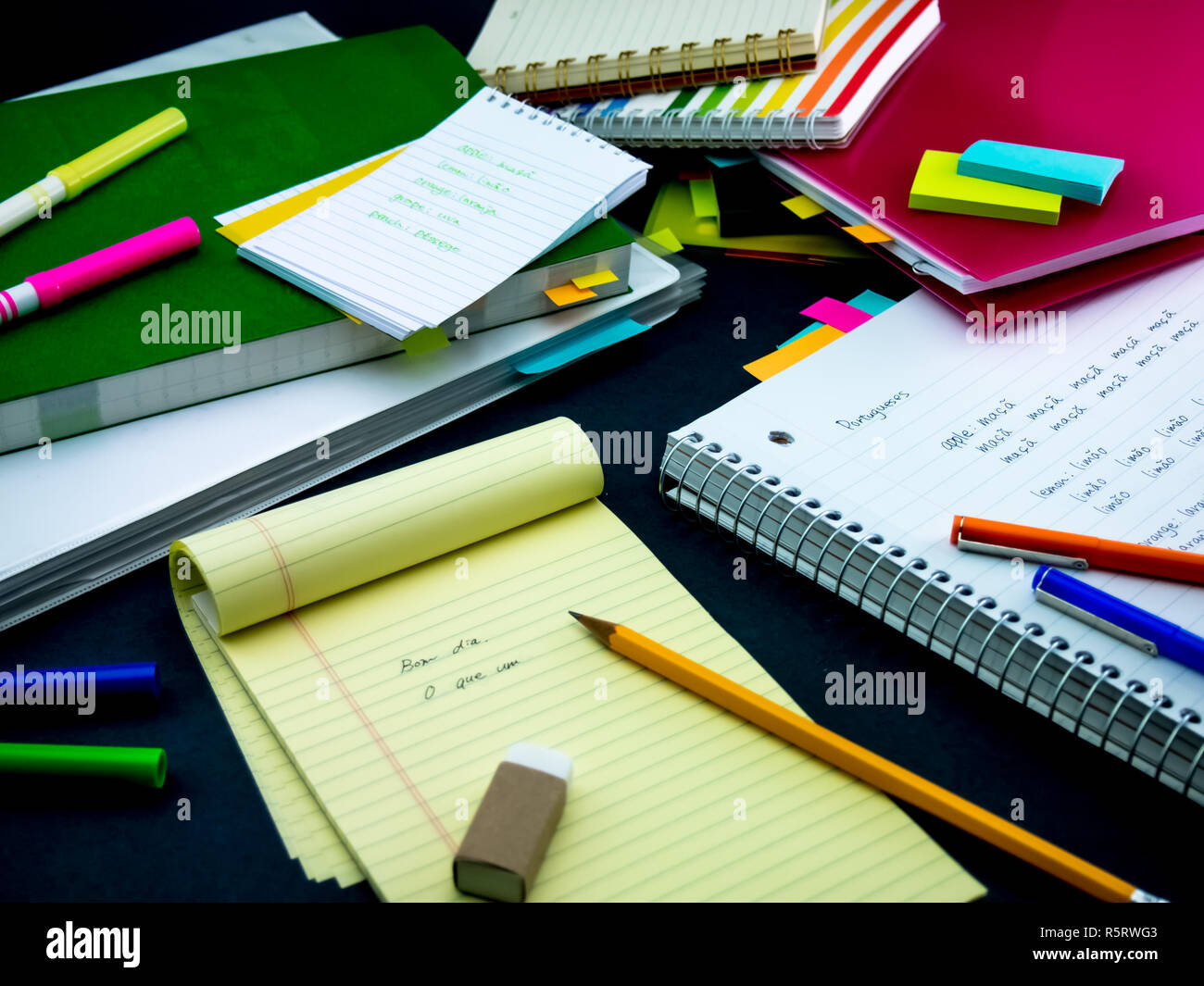 Learning New Language Writing Words Many Times on the Notebook ...