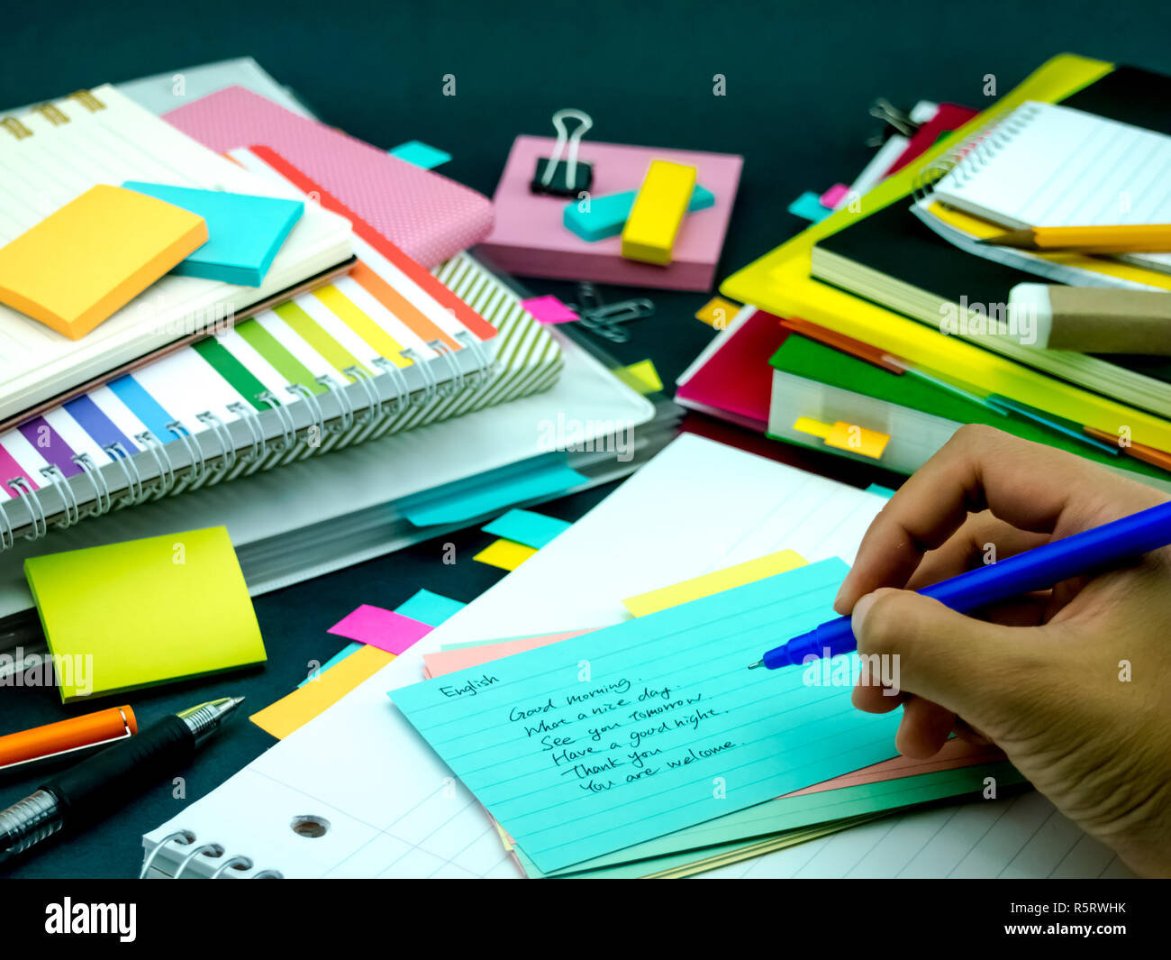 Learning New Language Writing Words Many Times on the Notebook English ...