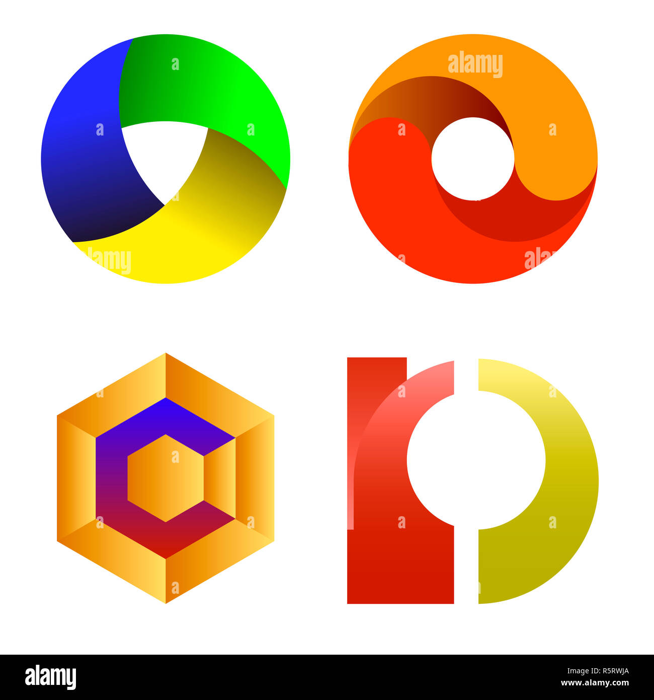 Colored Icons Set. Colorful Letter Logo Stock Photo - Alamy