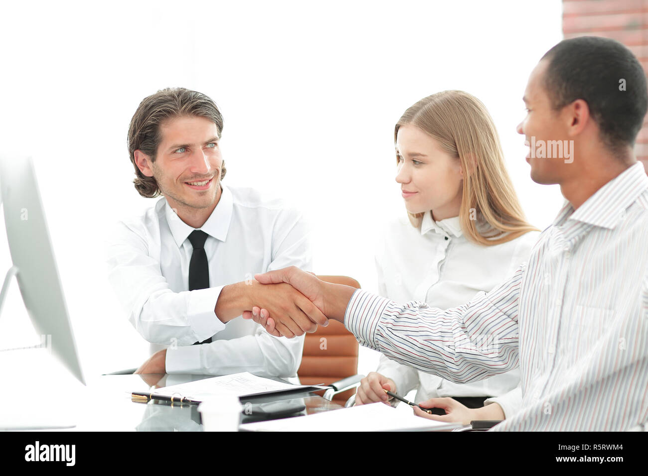 handshake international business partners.photo with copy space Stock Photo - Alamy