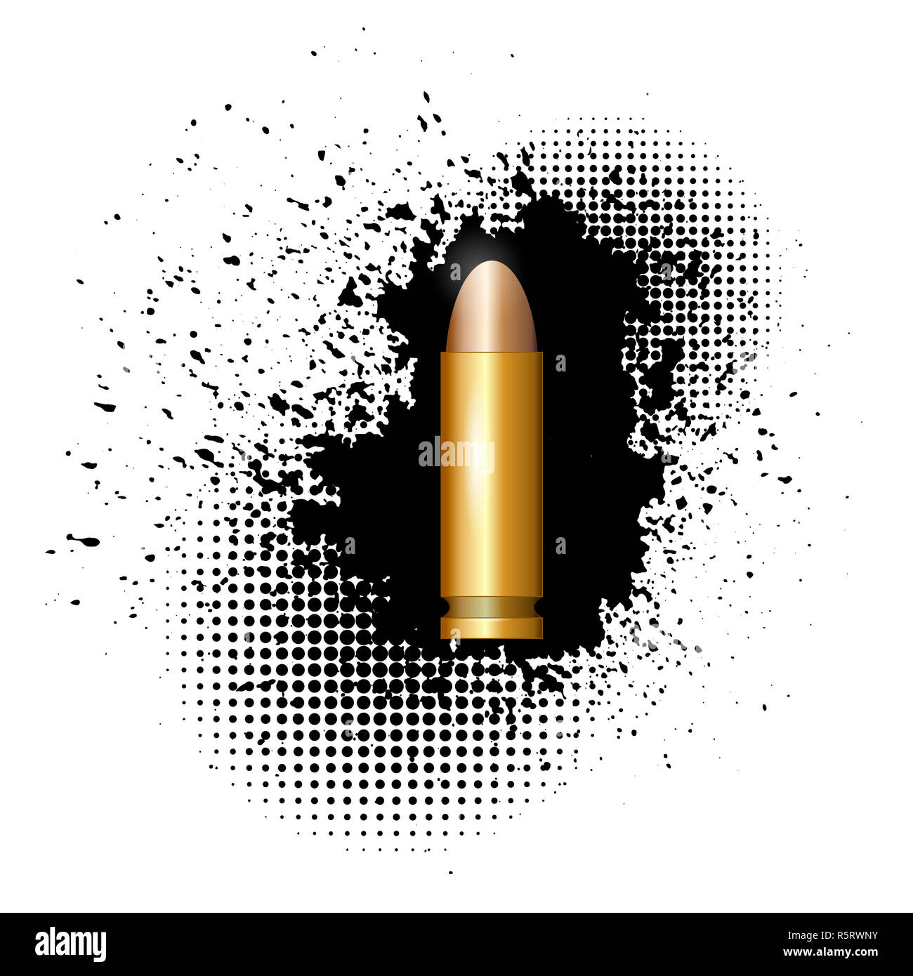 Metal Bullet on Black Splatter Background Stock Photo - Alamy