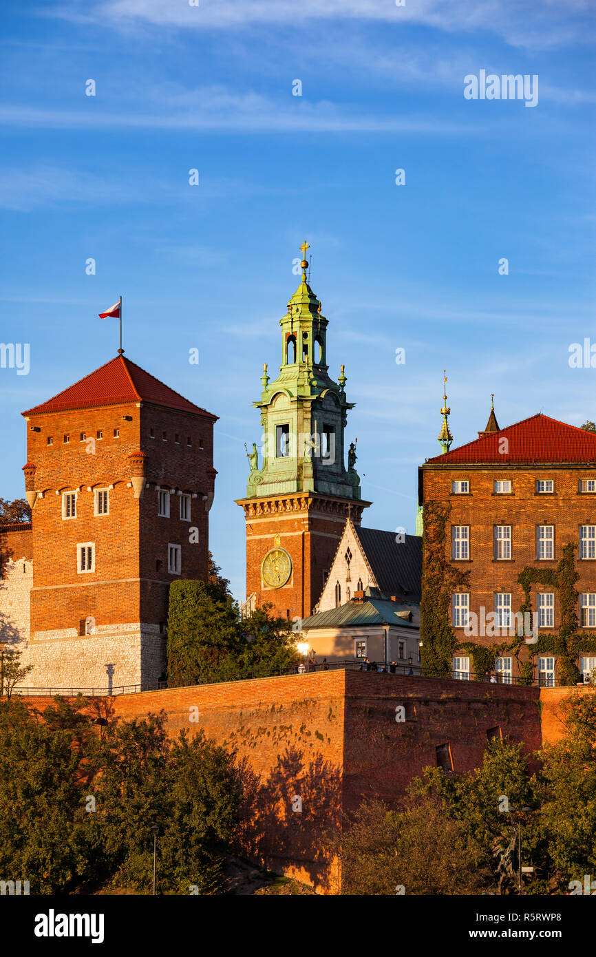 Wawel Castle and Cathedral in Old Town of Krakow city in Poland Stock ...