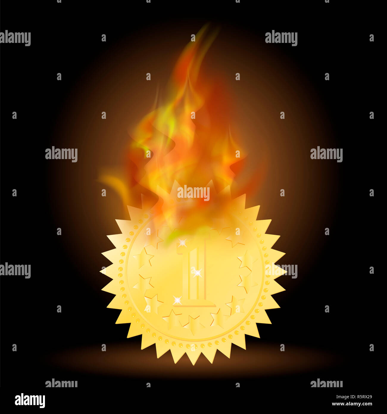 Star burning fire flames symbol hi-res stock photography and images - Alamy
