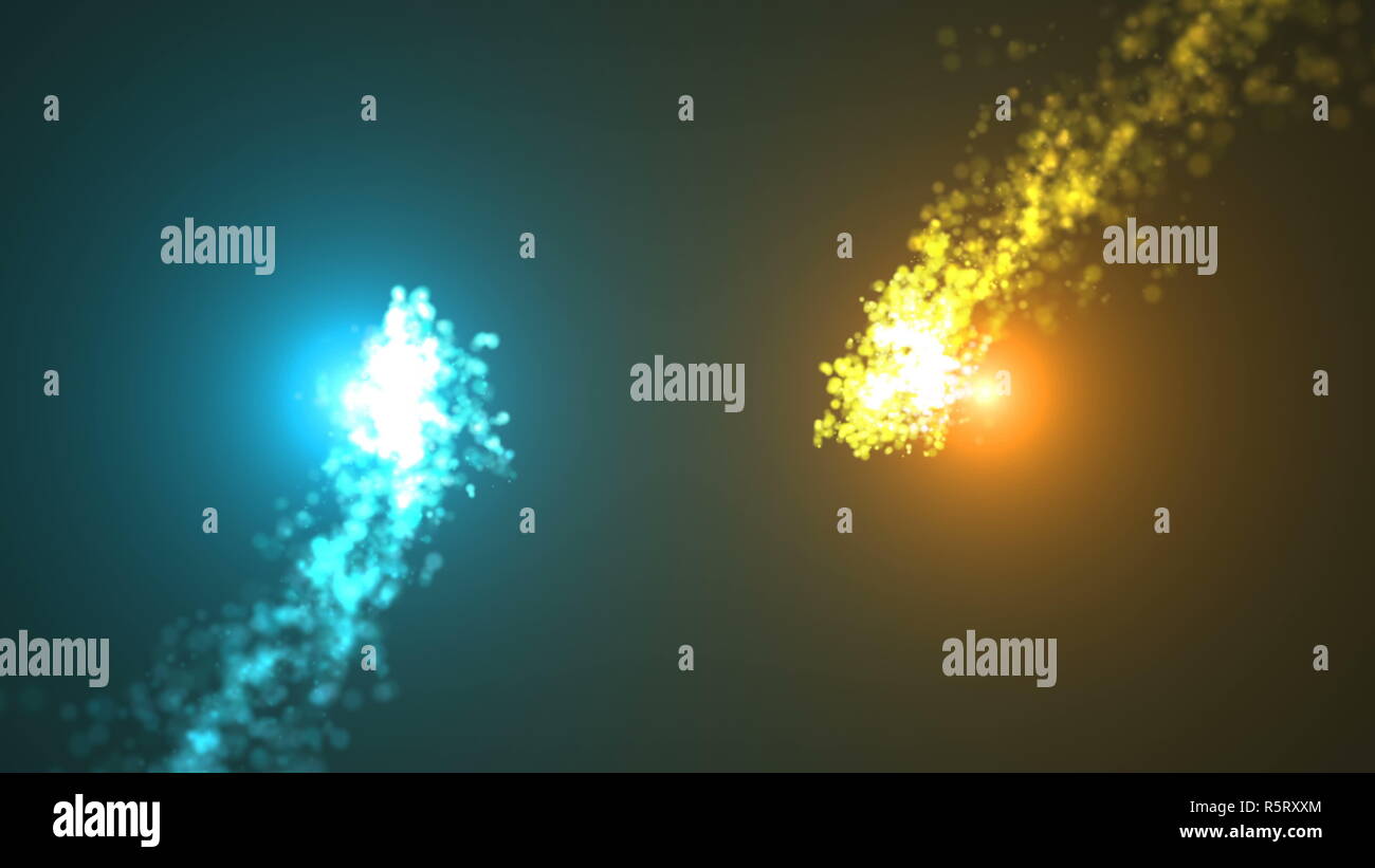 Opening intro. Light, rotation Particles and Shockwave Stock Photo - Alamy