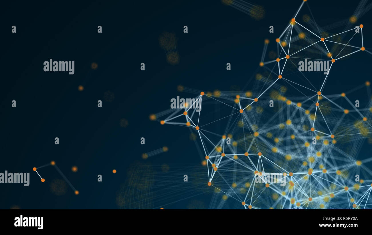 Abstract Polygonal Space Background with Connecting Dots and Lines ...