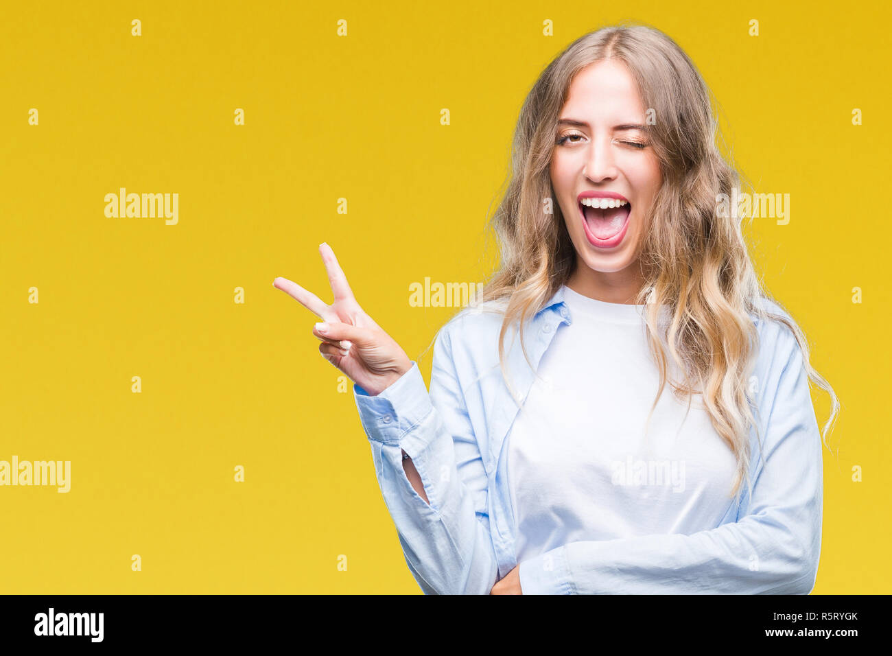 Hispanic beautiful woman winking face hi-res stock photography and ...