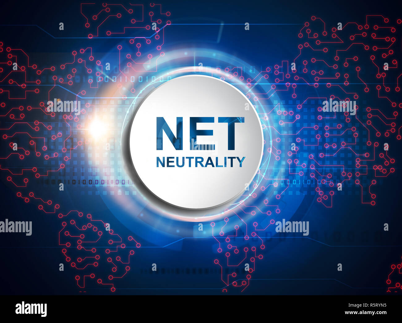 net neutrality symbol on digital background Stock Photo - Alamy