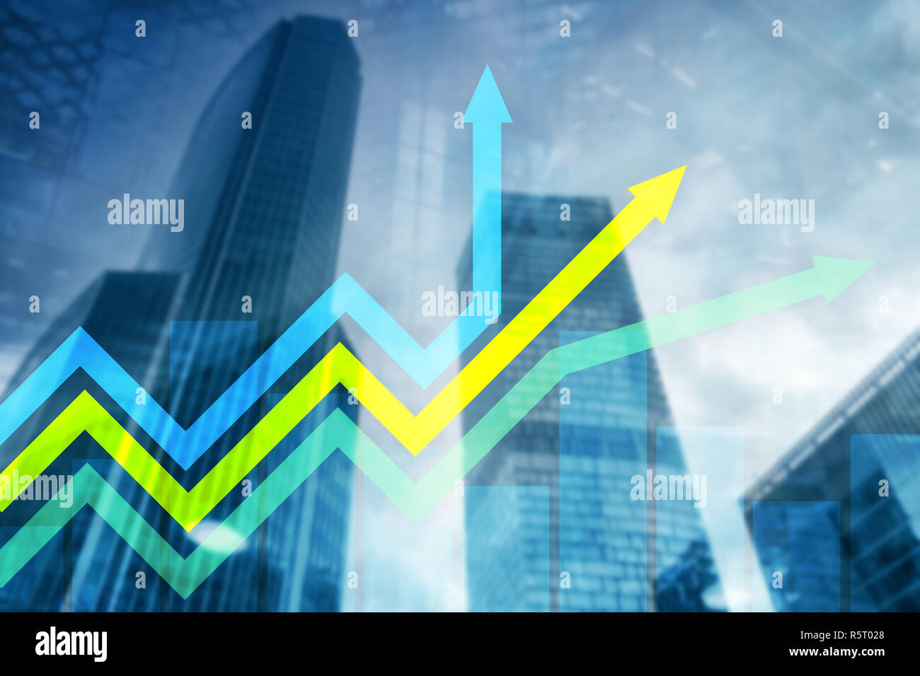 Financial growth arrows graph. Investment and trading concept Stock ...