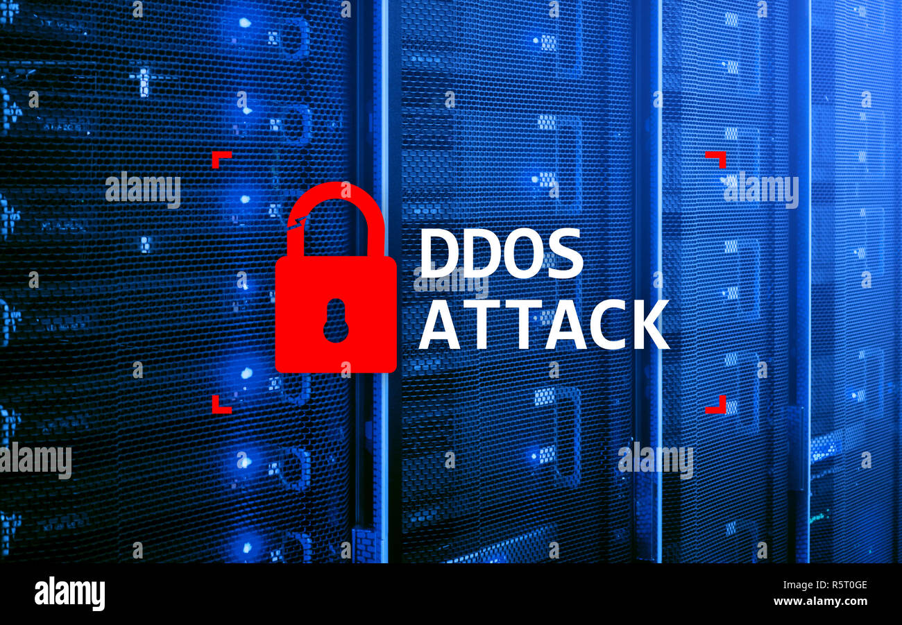 DDOS attack, cyber protection. virus detect. Internet and technology ...