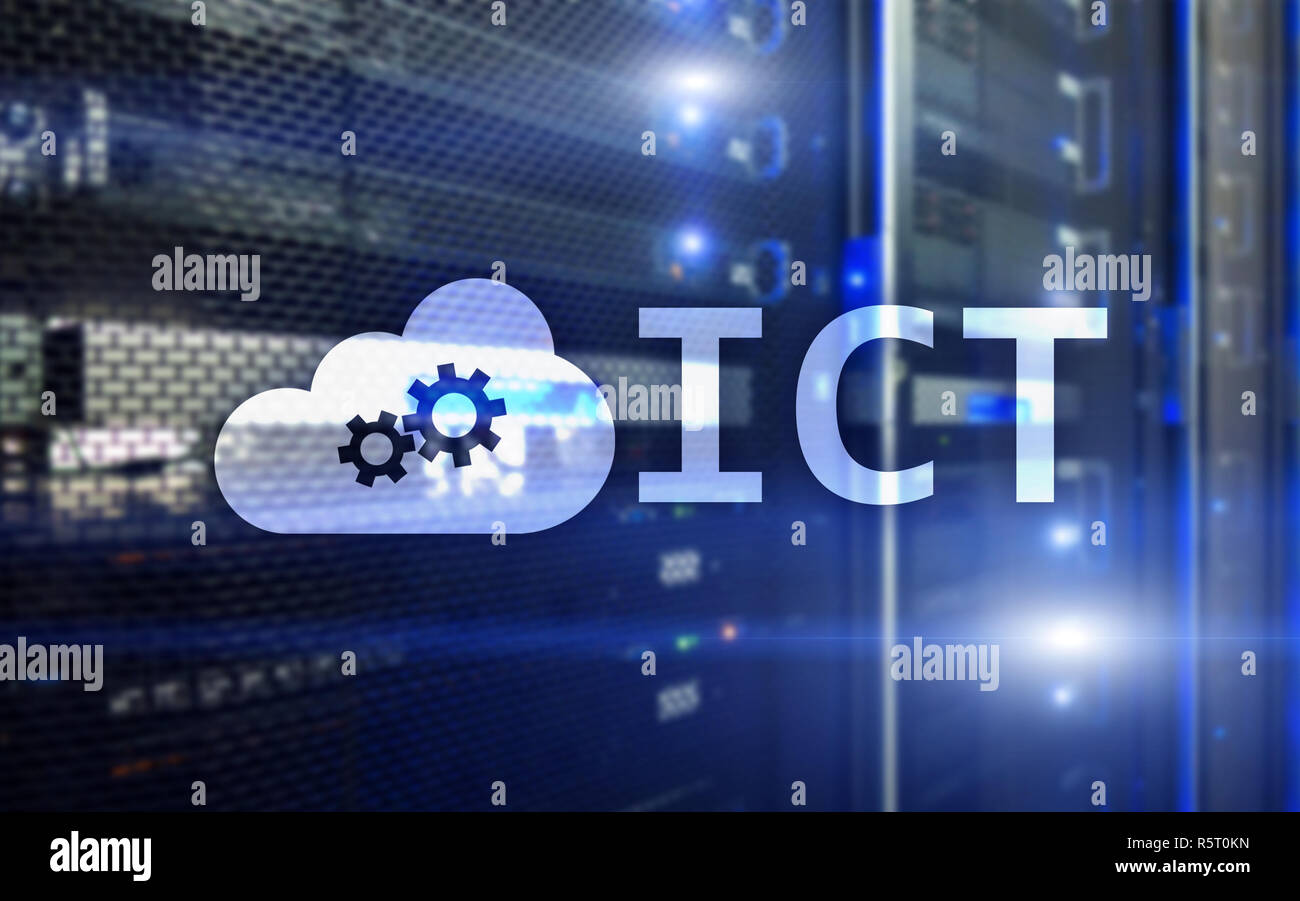 ICT - information and communications technology concept on server room ...