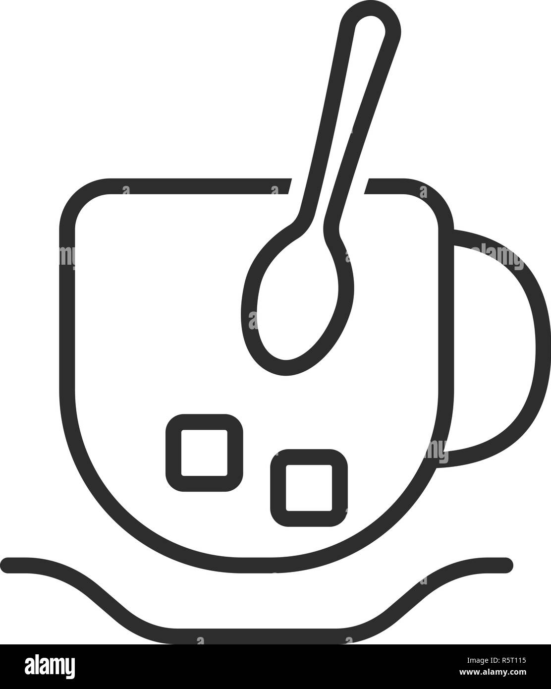 Sugar spoon line outline Stock Vector Images - Alamy