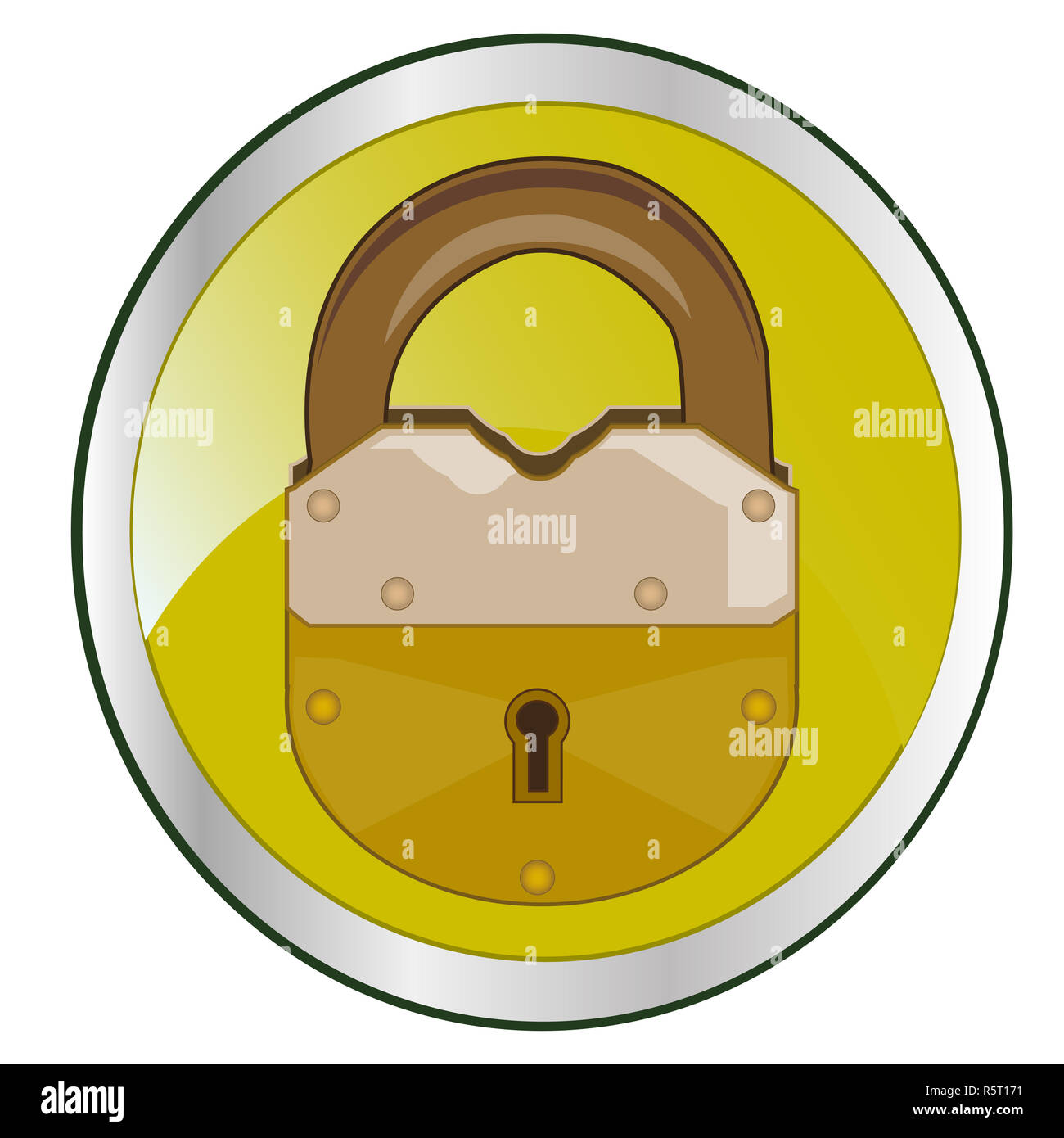 Lock on button Stock Photo - Alamy