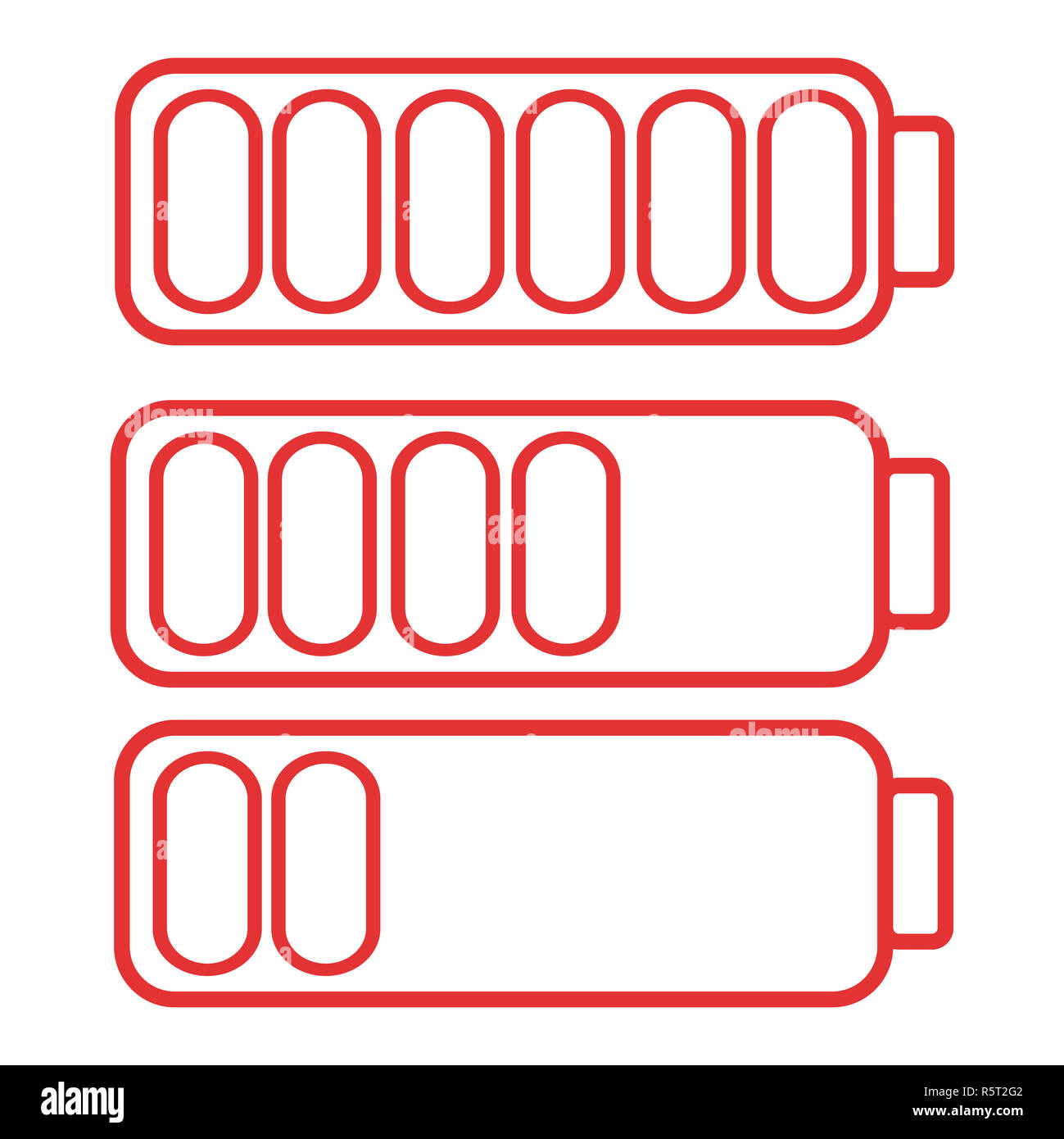 Smartphone or cell phone low battery icon. Low energy symbol. Flat ...