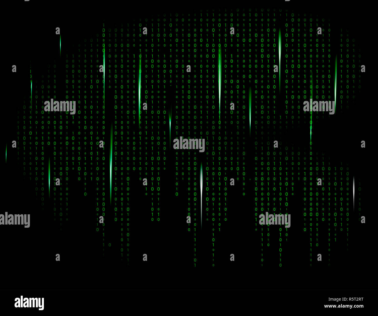 binary code zero one matrix green background beautiful banner wallpaper Stock Photo - Alamy