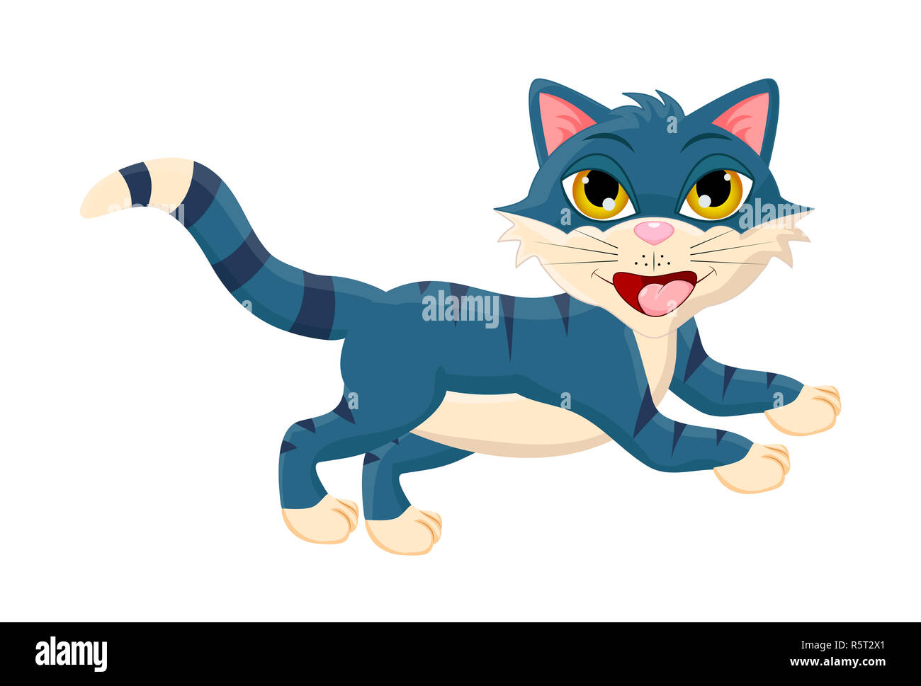 cartoon jumping cat vector symbol icon design Stock Photo - Alamy