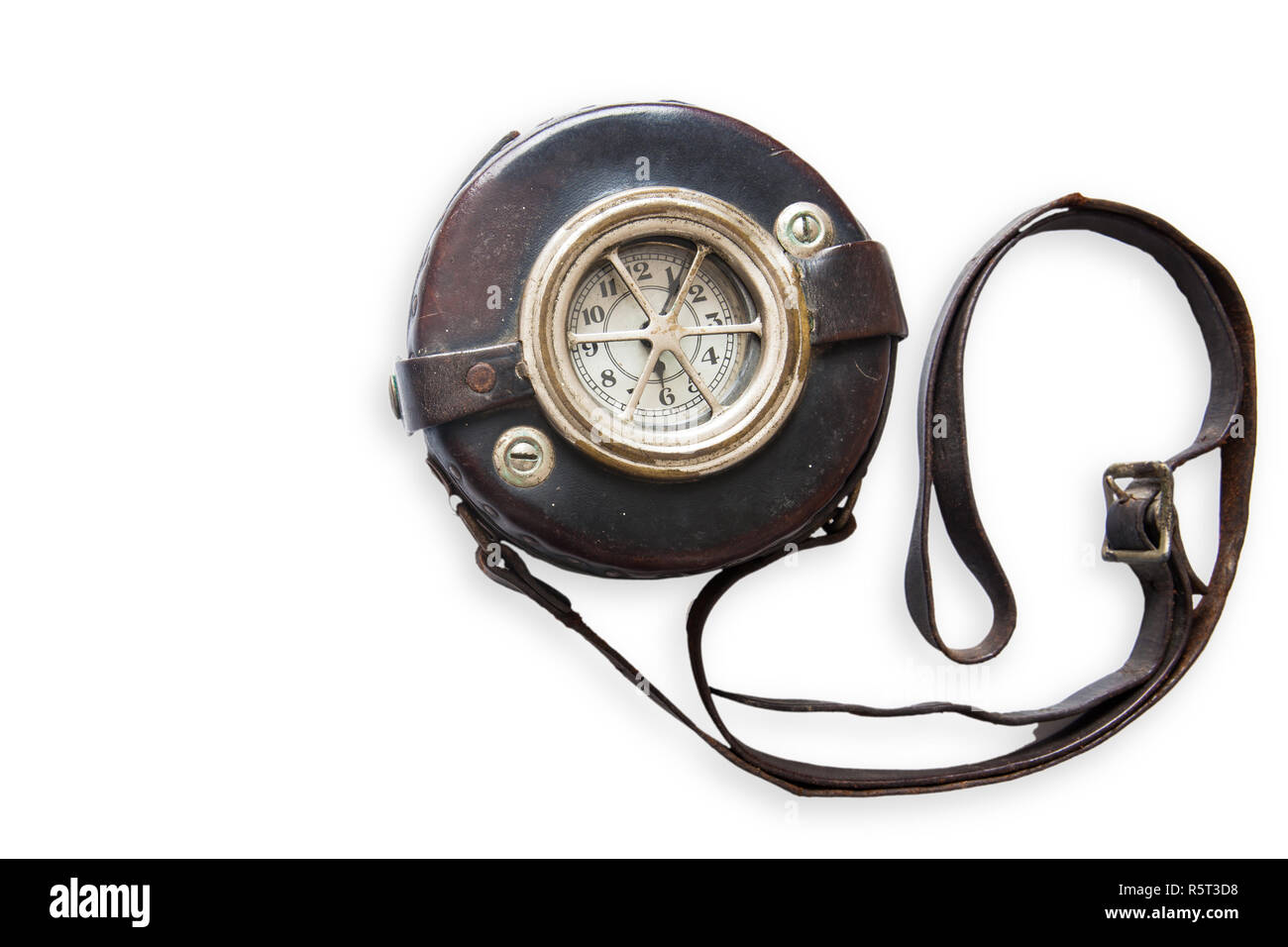 Antique security guard watchclock isolated on white background Stock ...