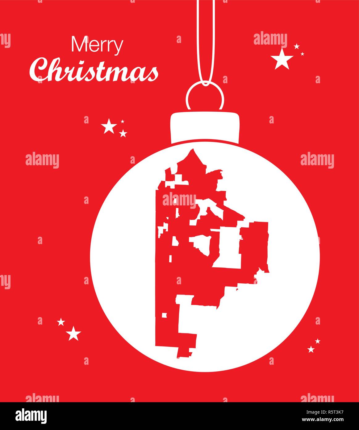 Merry Christmas illustration theme with map of Kansas Missouri Stock ...