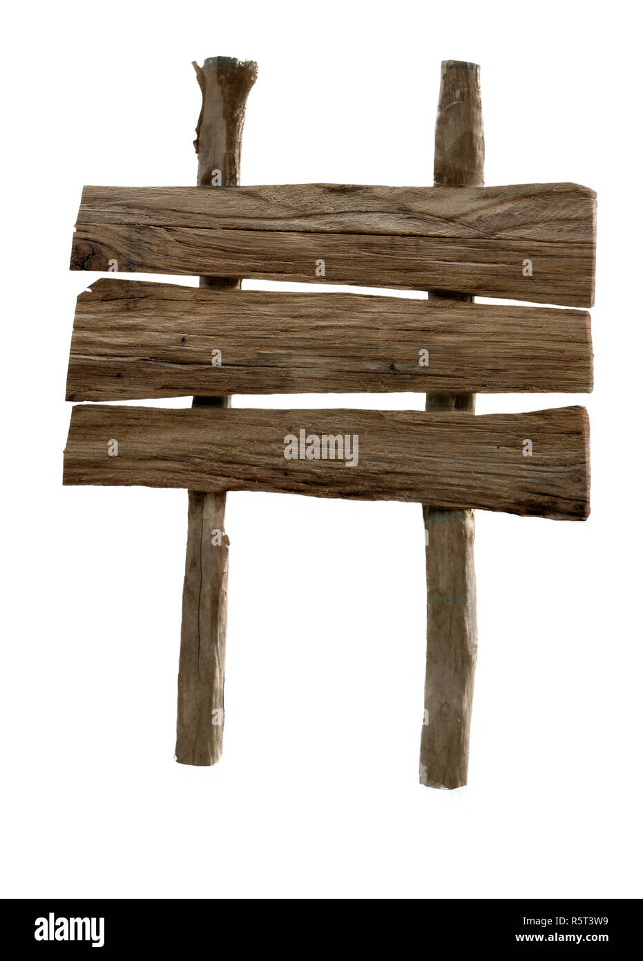Wooden sign isolated on white Stock Photo - Alamy