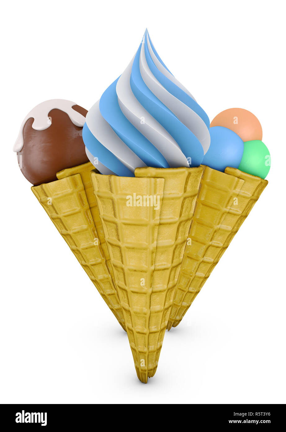 ice cream in a waffle cone Stock Photo - Alamy