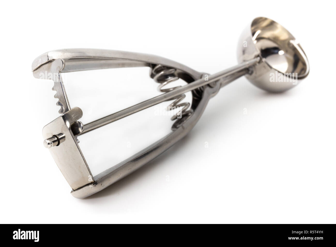 Ice cream scoop macro, empty, isolated on white Stock Photo - Alamy
