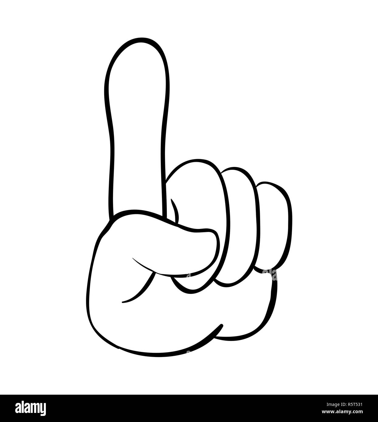 hand pointer, finger up cartoon vector symbol icon design. Beautiful ...