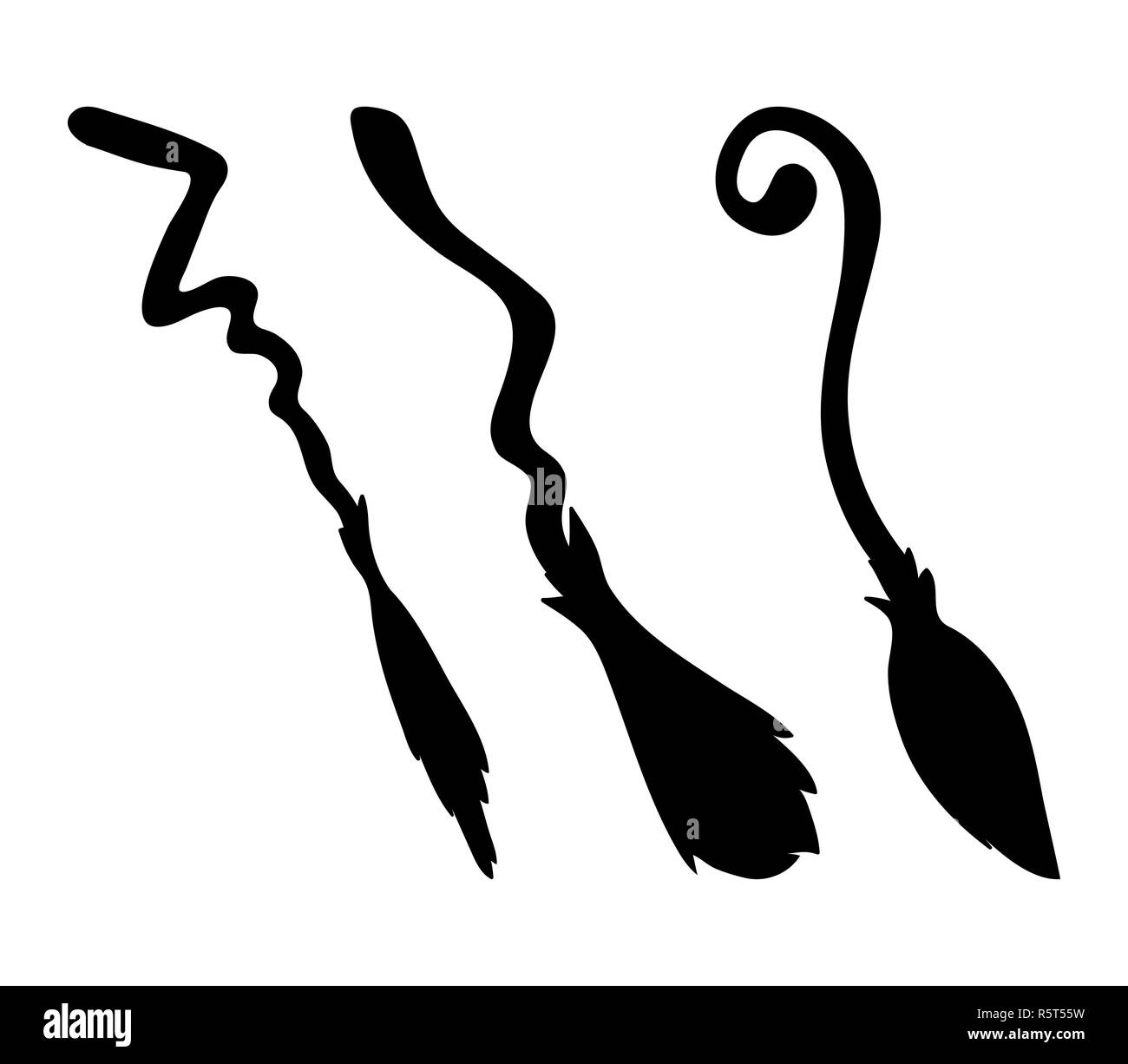 witch broom silhouette cartoon vector symbol icon design. Beautiful ...