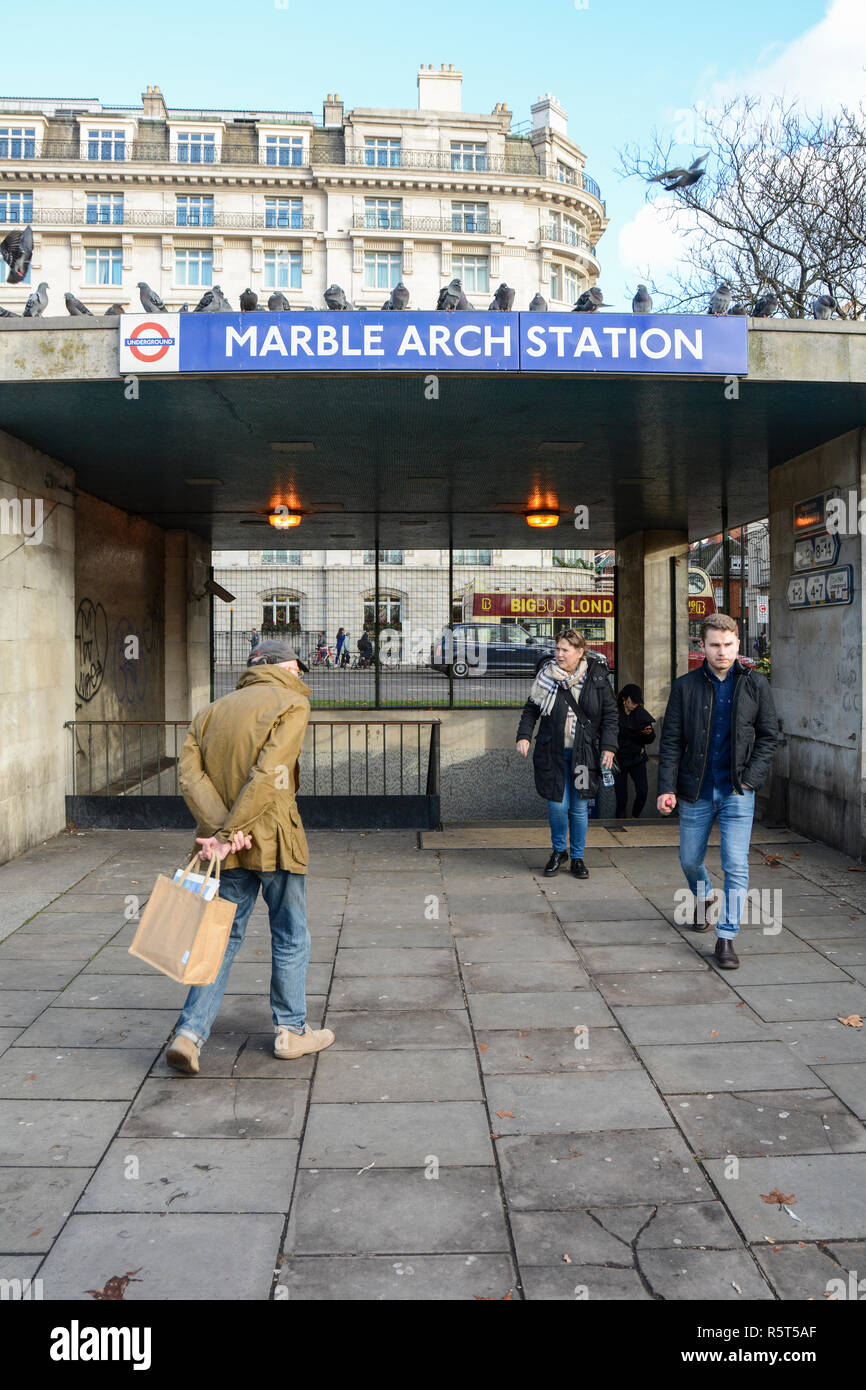 Marble Arch underground station entrance, Marble Arch, London, UK Stock Photo - Alamy