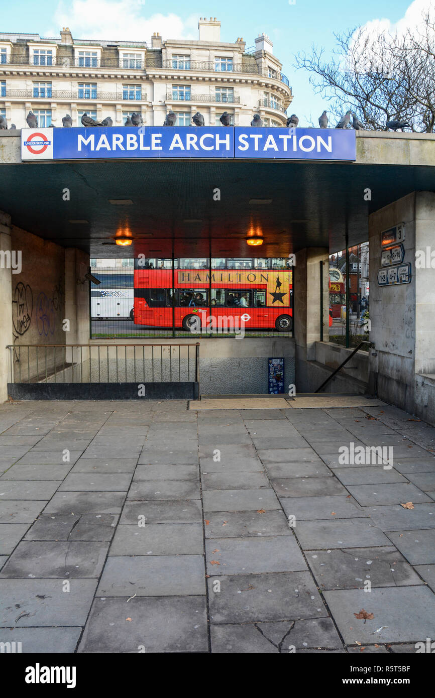 Marble Arch underground station entrance, Marble Arch, London, UK Stock ...