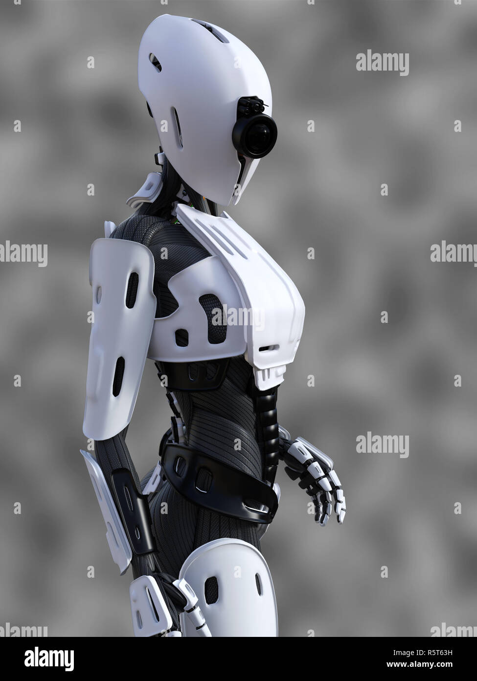 3D rendering of a standing female android robot nr 3 Stock Photo - Alamy