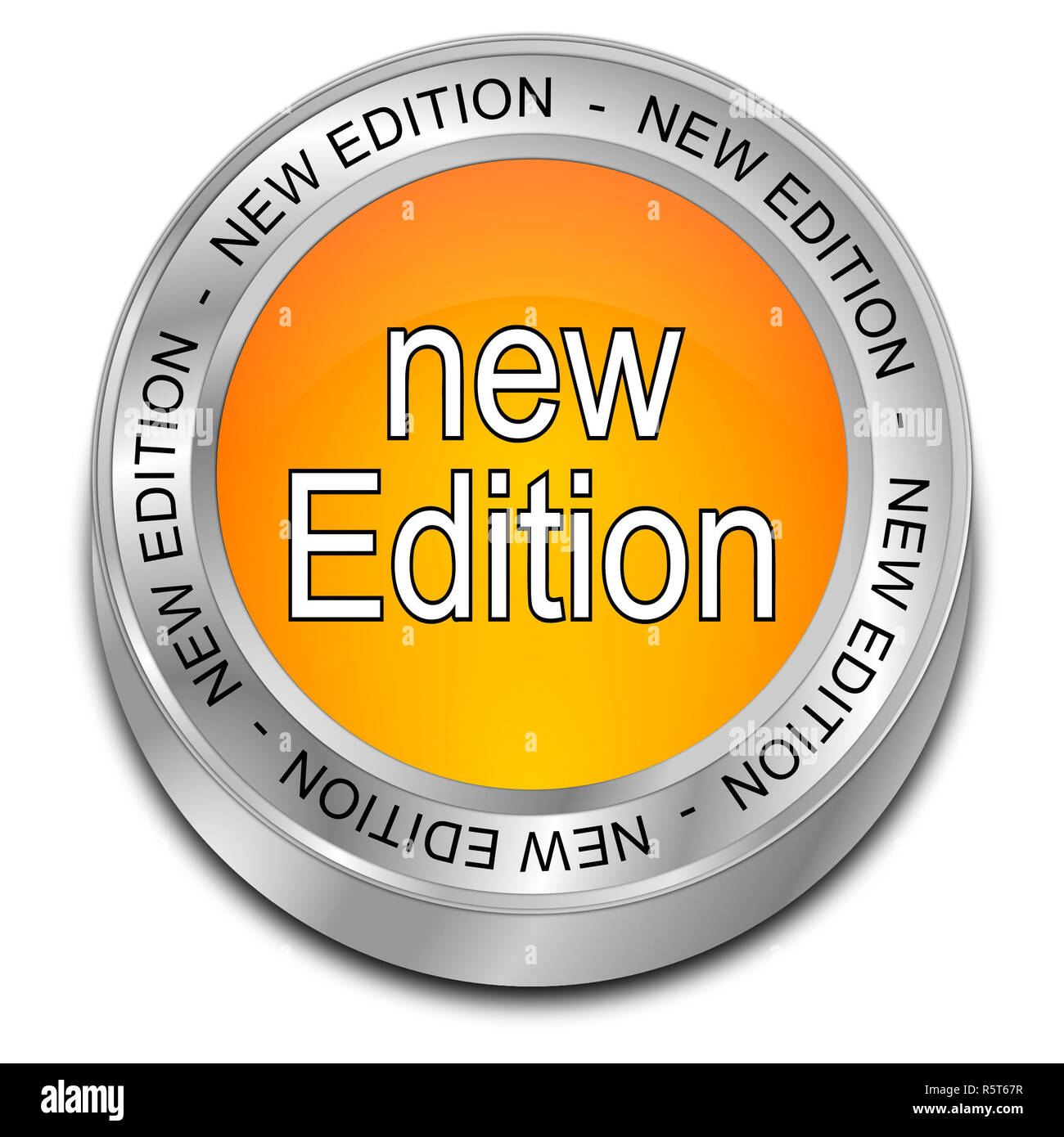 orange New Edition Button - 3D illustration Stock Photo - Alamy