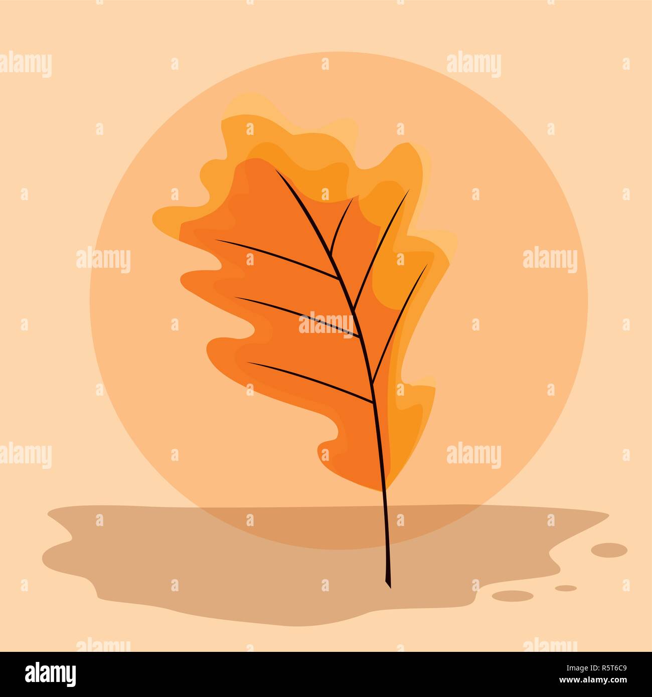dry leaf icon over orange background, vector illustration Stock Vector ...