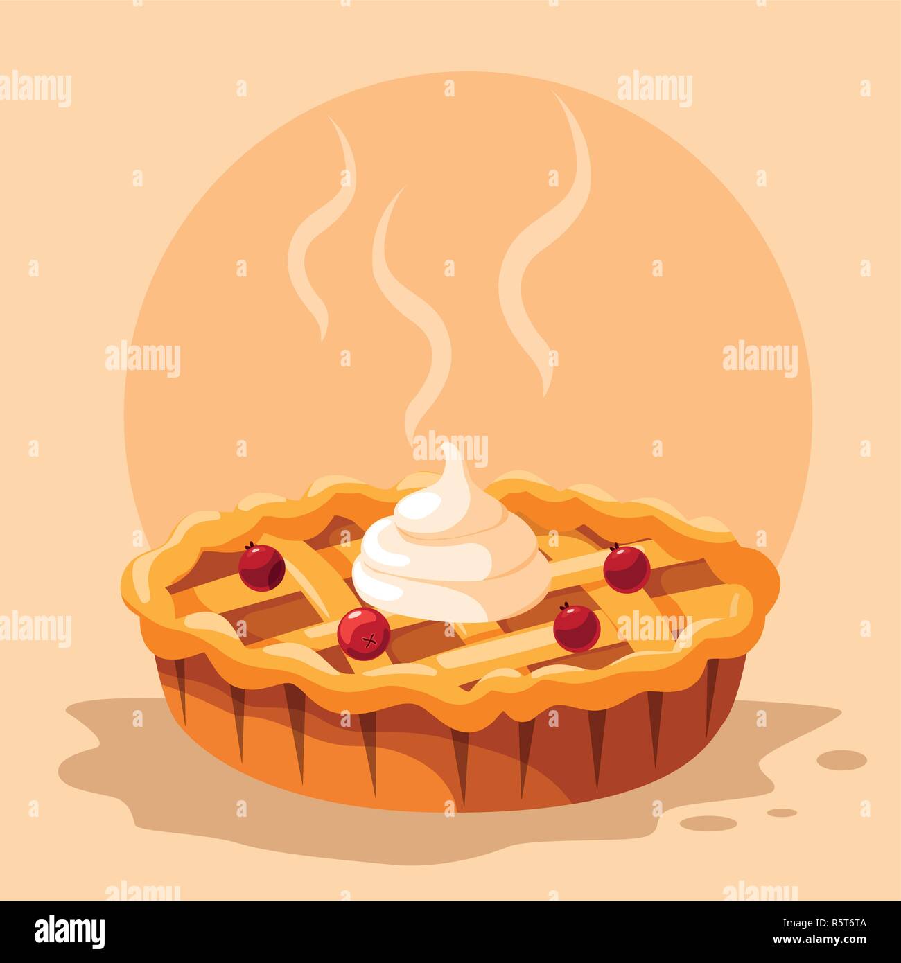 Apple pie icon over white background, vector illustration Stock Vector ...