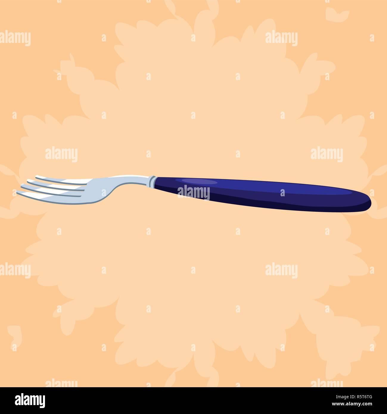 fork icon over orange background, vector illustration Stock Vector ...
