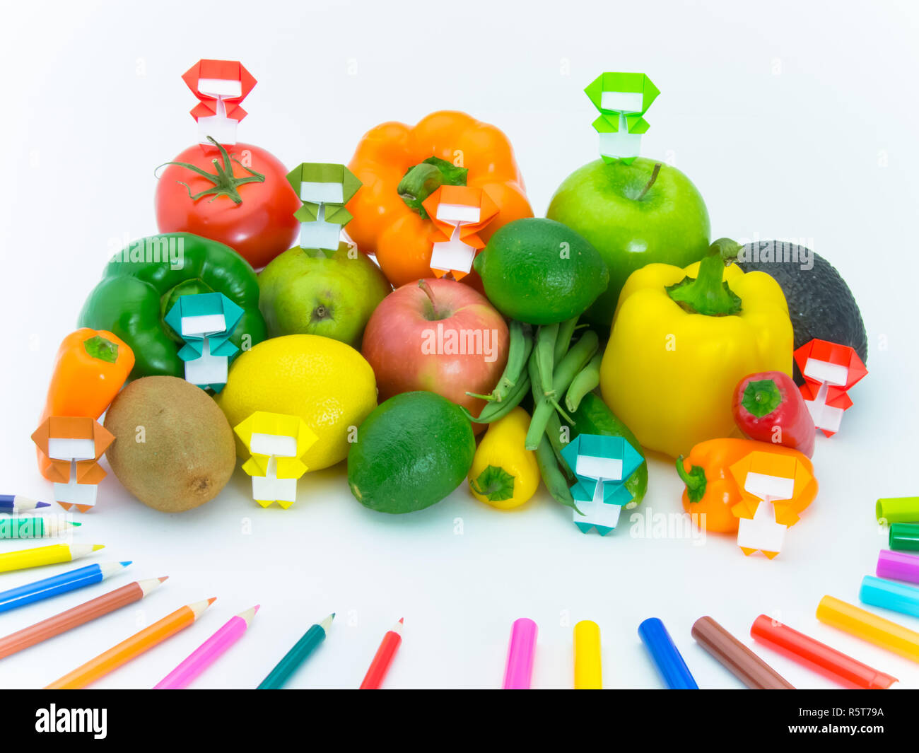 Origami Ninja with Vegetables and Fruits Stock Photo - Alamy