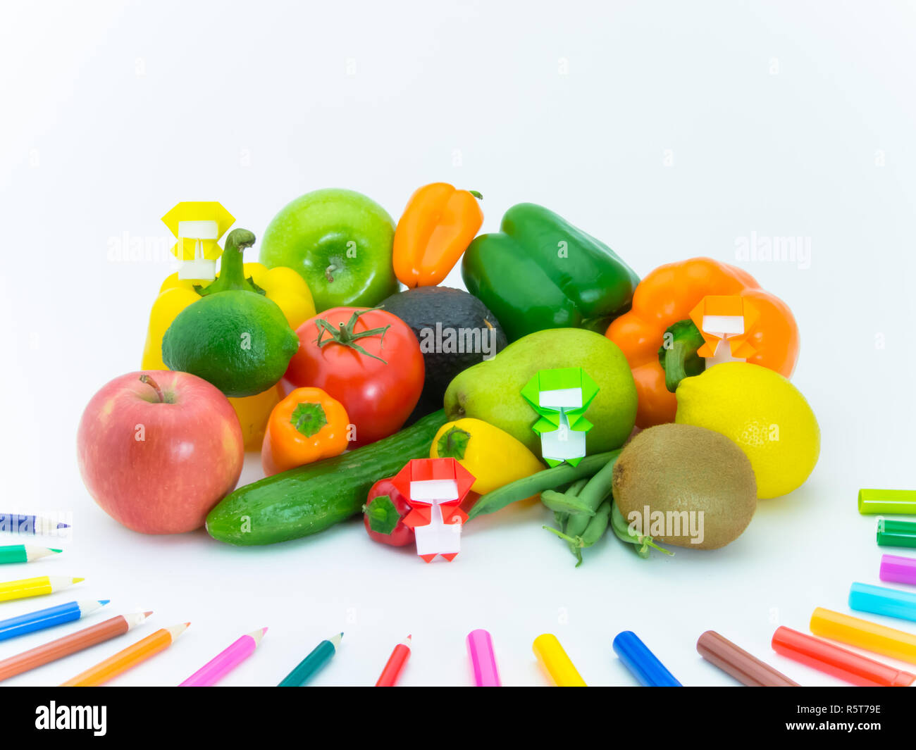 Origami Ninja with Vegetables and Fruits Stock Photo - Alamy