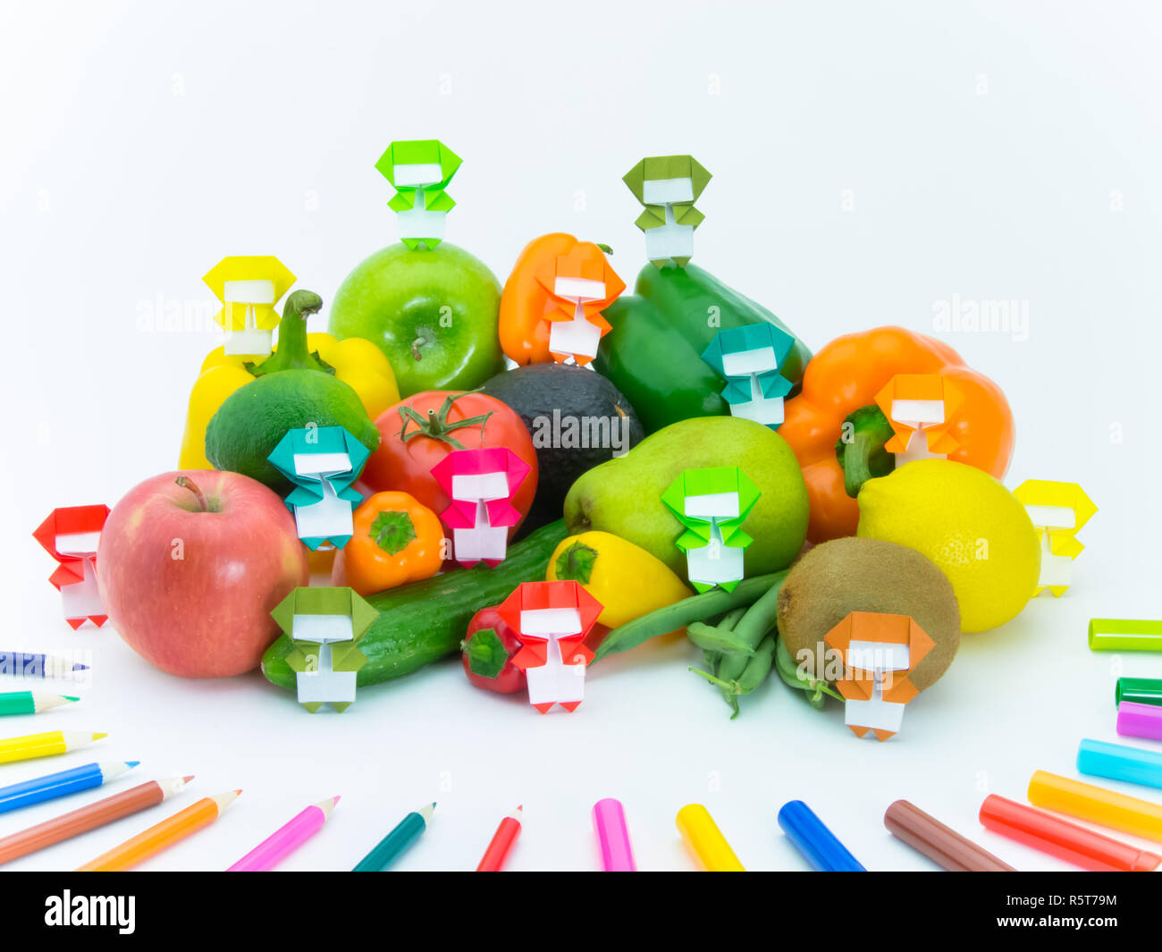Origami Ninja with Vegetables and Fruits Stock Photo - Alamy