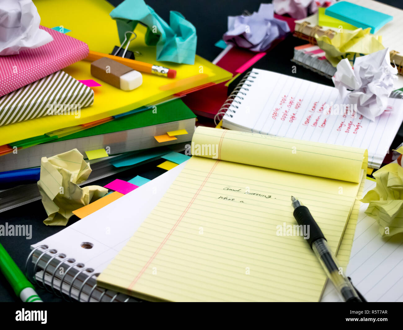 Learning New Language Writing Words Many Times on the Notebook English ...