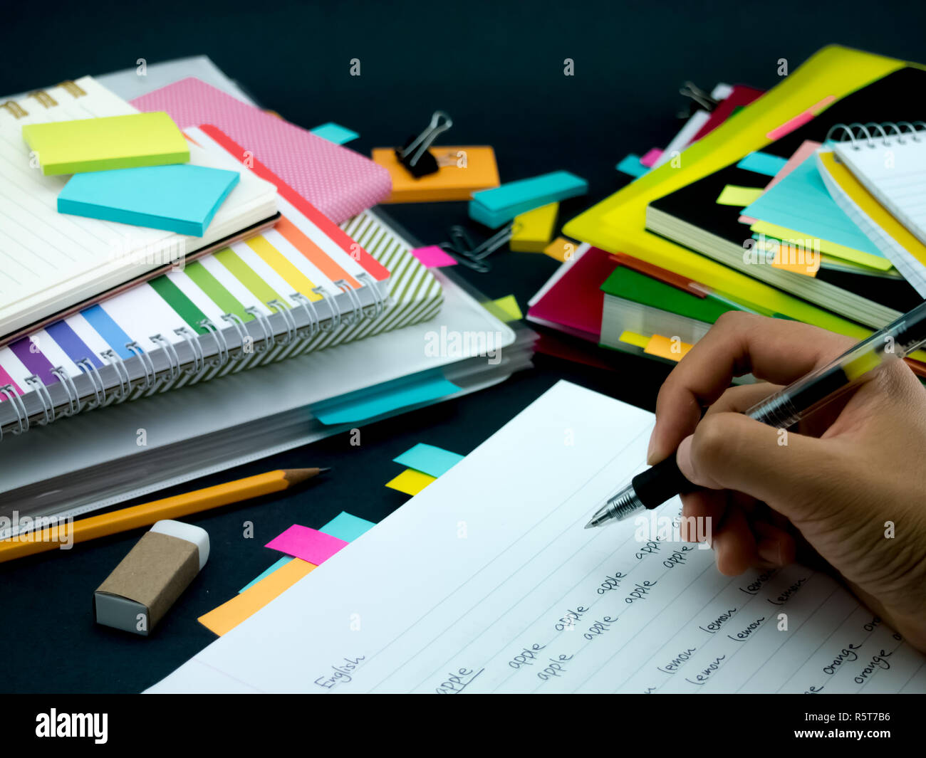 Learning New Language Writing Words Many Times on the Notebook English ...