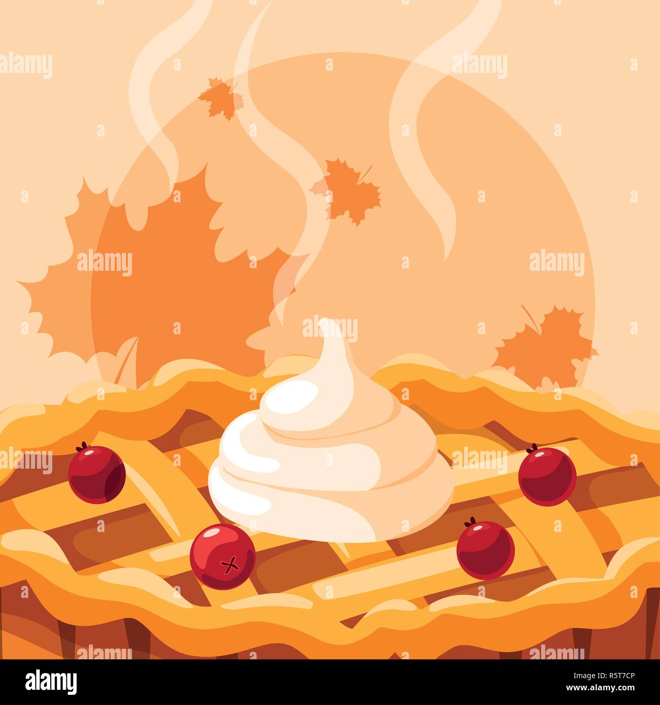 Apple pie icon over white background, vector illustration Stock Vector ...