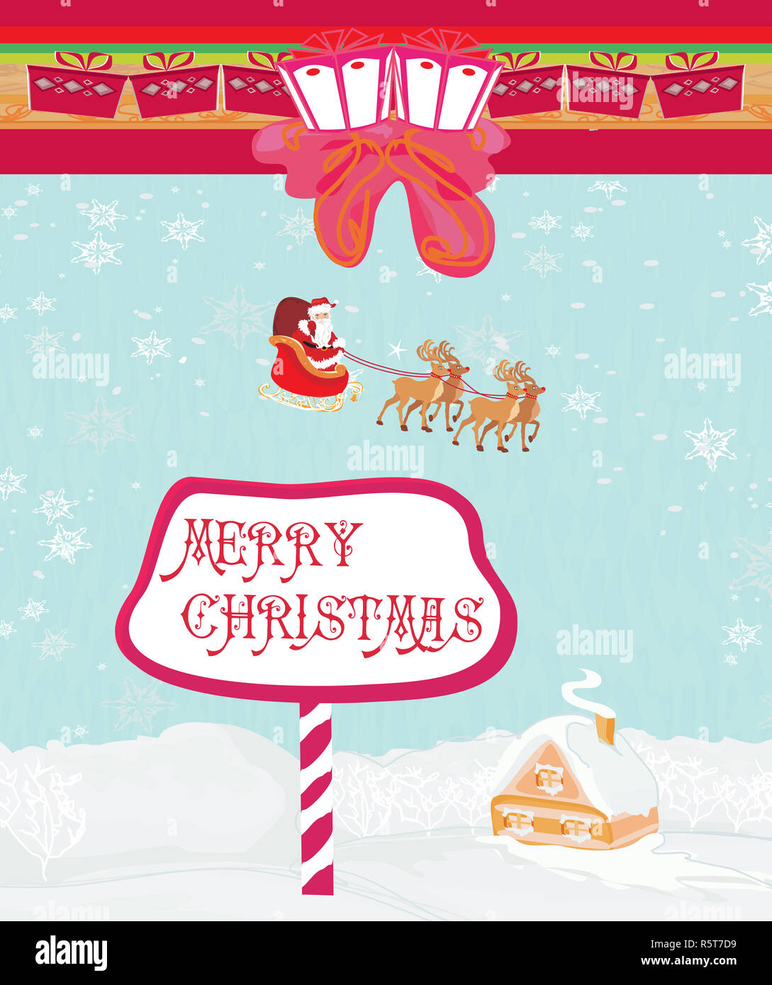 santa claus flying over city Stock Photo - Alamy