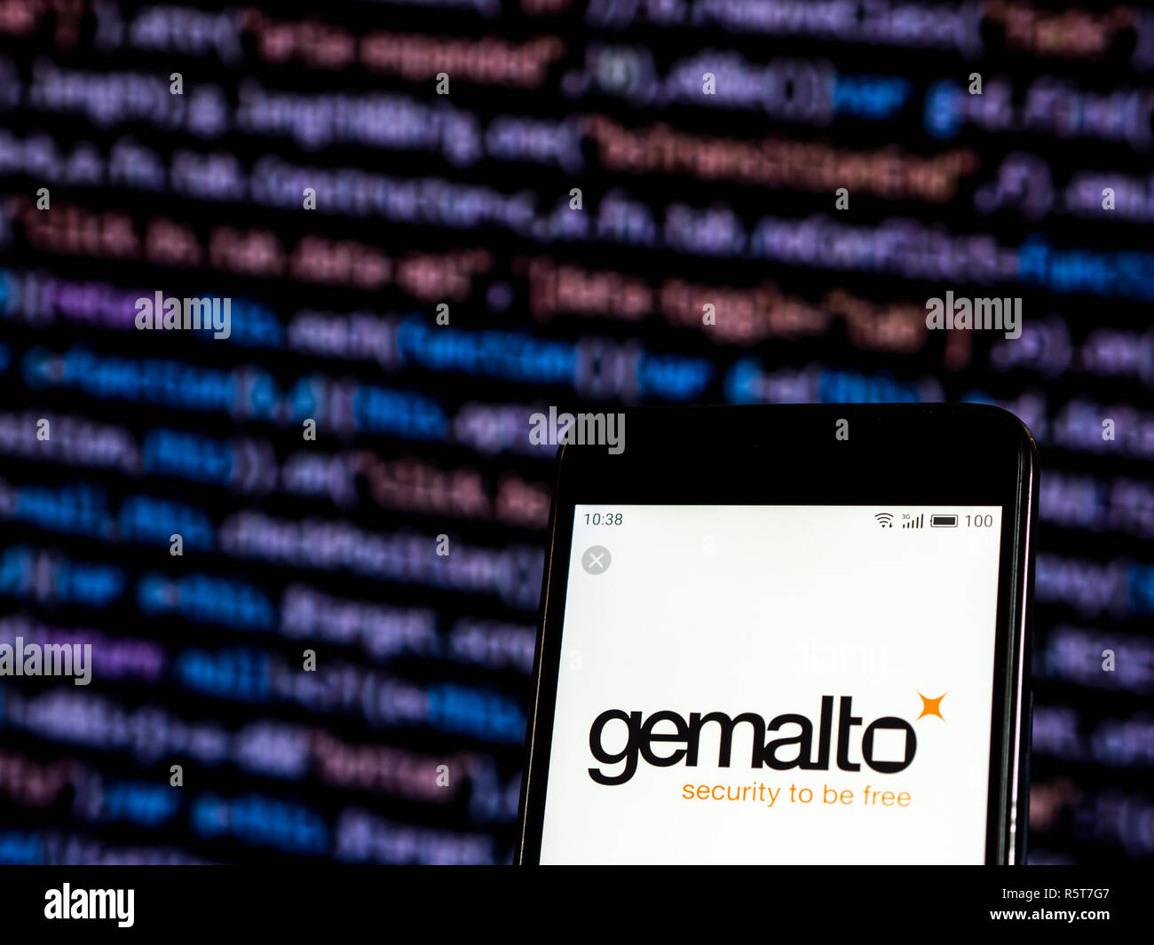 Gemalto Software company logo seen displayed on smart phone Stock Photo ...