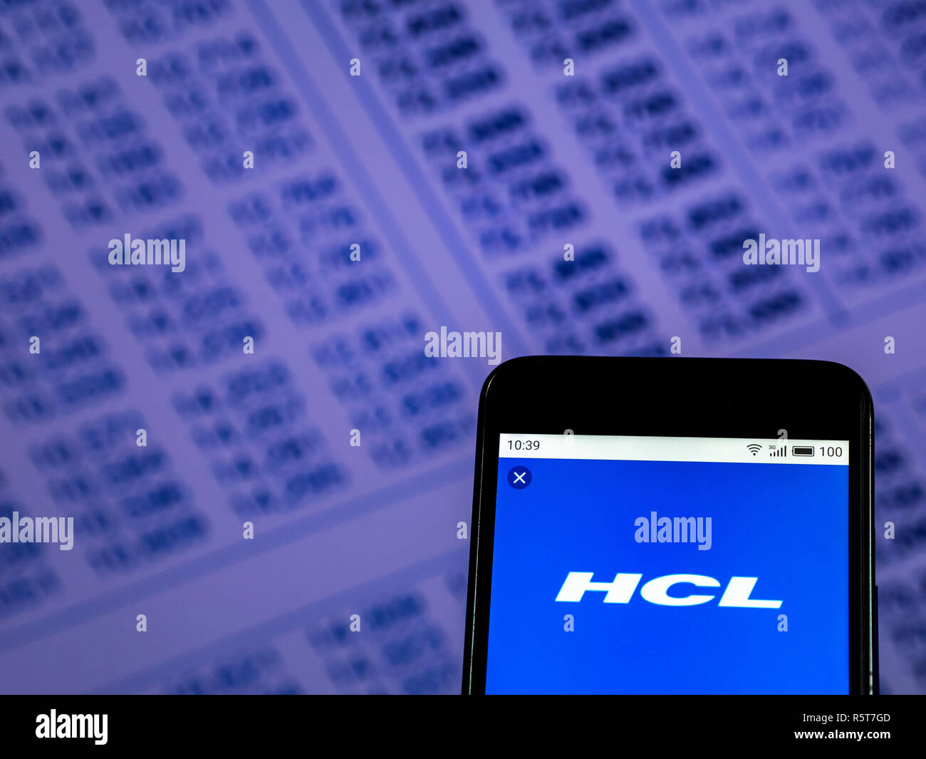 HCL Technologies Software company logo seen displayed on smart phone ...